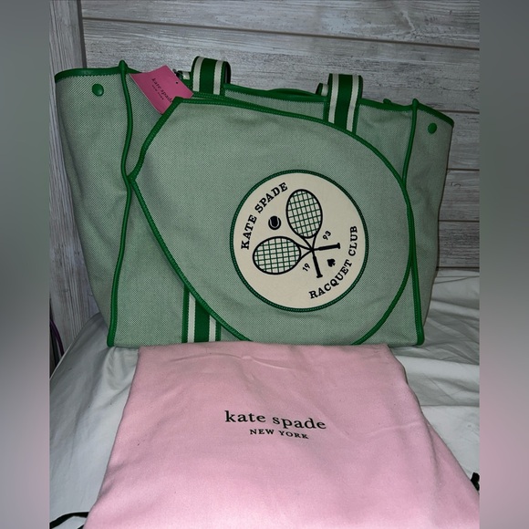 kate spade | Bags | Kate Spade New York Racquet Club Green Tote Bag ...